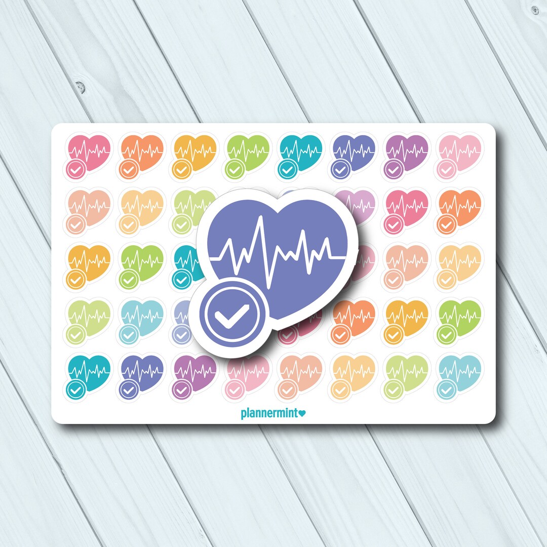 Cardio Heart Rate Planner Stickers: Exercise Tracking (matte or Glossy ...