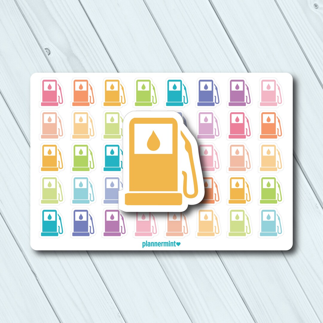 Gas Pump Planner Stickers: Car Maintenance Icons (40/sheet) - Etsy