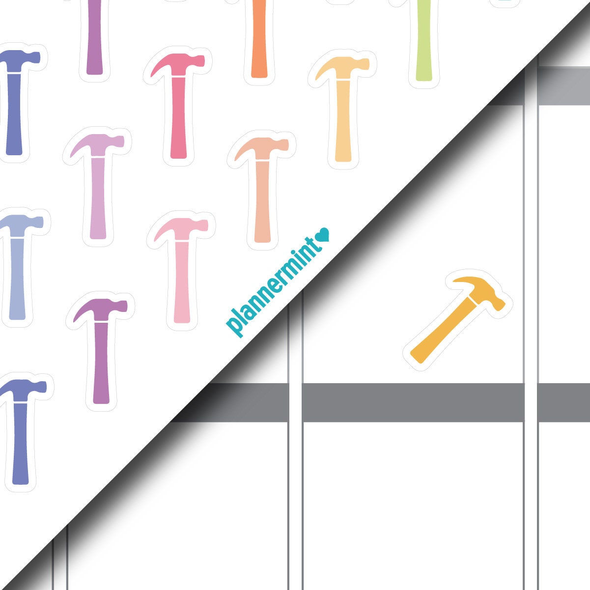 Hammer Planner Stickers Functional Icon Erin Condren Life | Etsy