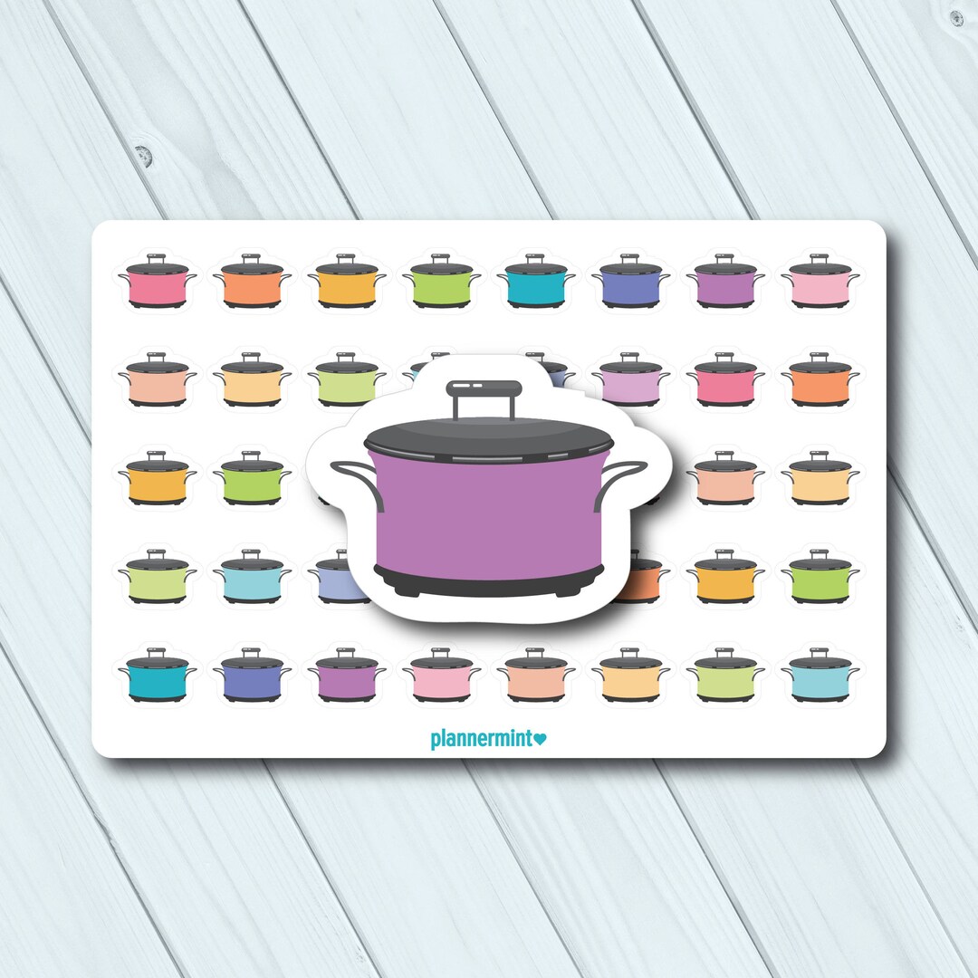 Crockpot Planner Stickers: Meal Planning Icon Stickers (matte or Glossy ...