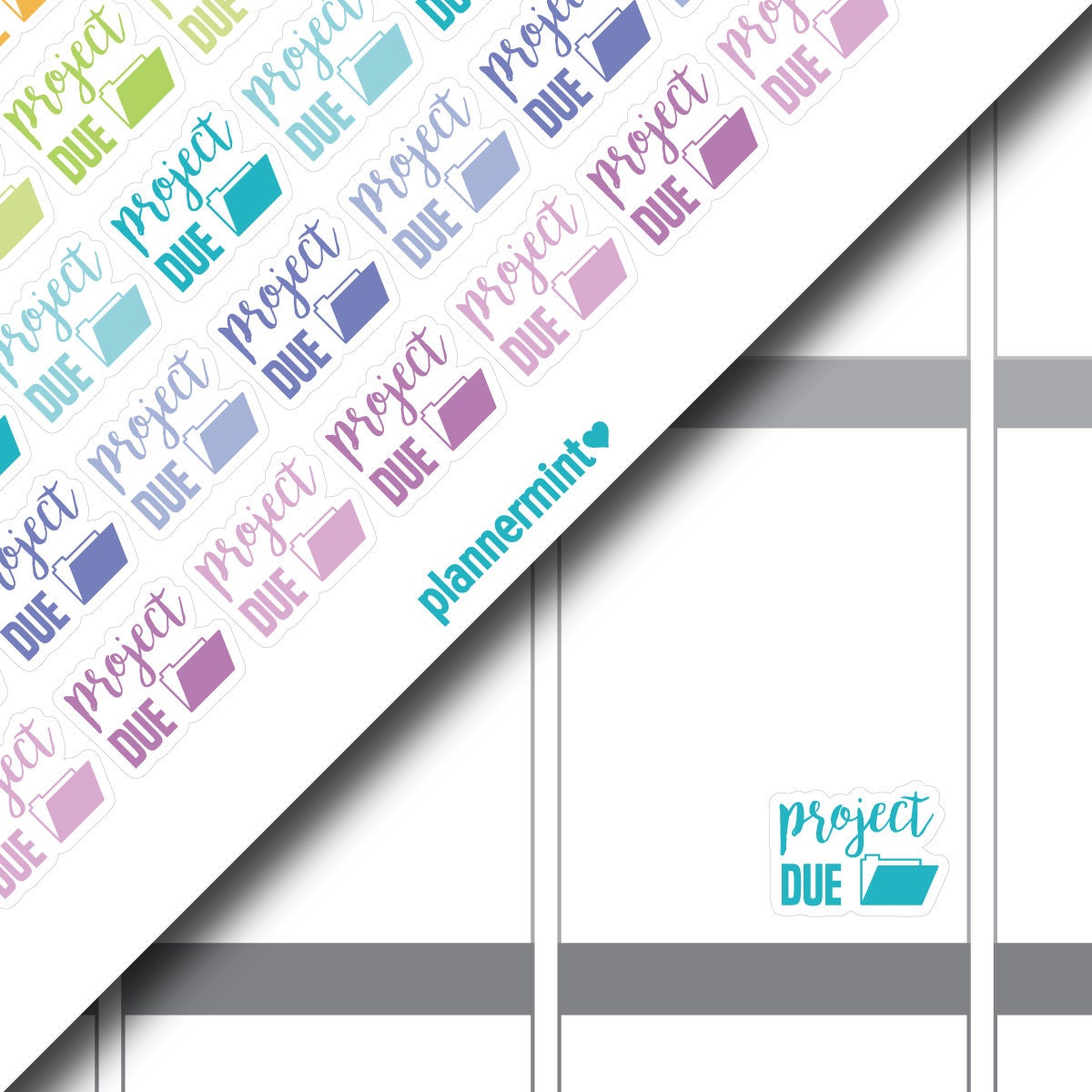 Project Due Planner Stickers: Script Word Reminders - Etsy