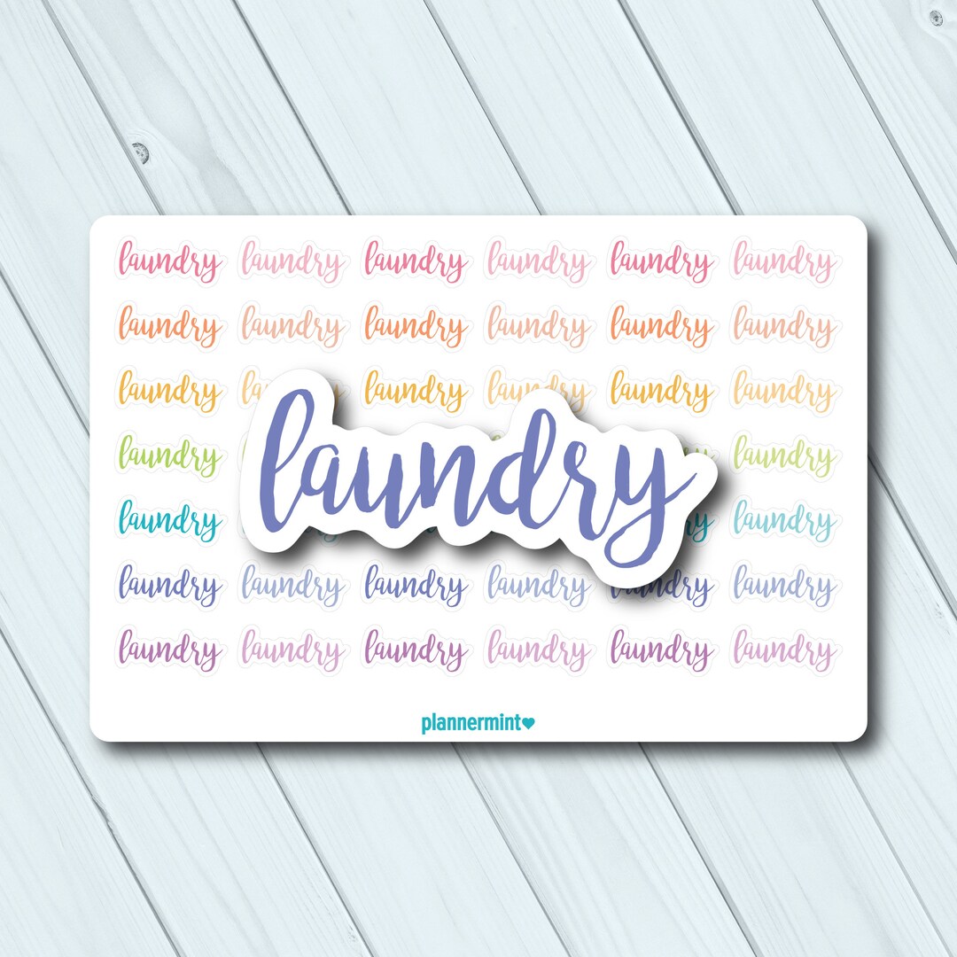 Laundry Planner Stickers: Word Outline, Chores (matte or Glossy) - Etsy
