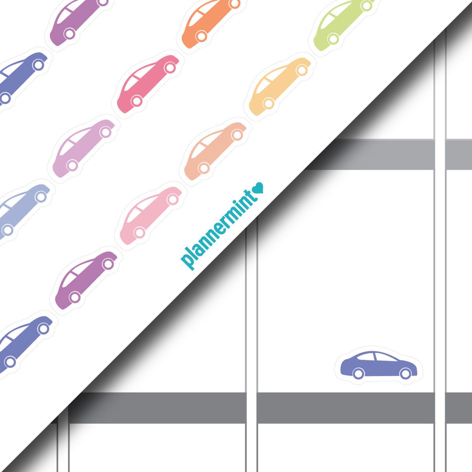 Car Icon Planner Stickers: Vehicle Maintenance, Gas (matte or Glossy ...