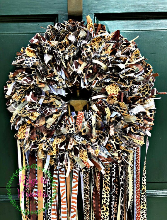 Rag Wreath Animal Print Wreath Wild Animal Wreath | Etsy