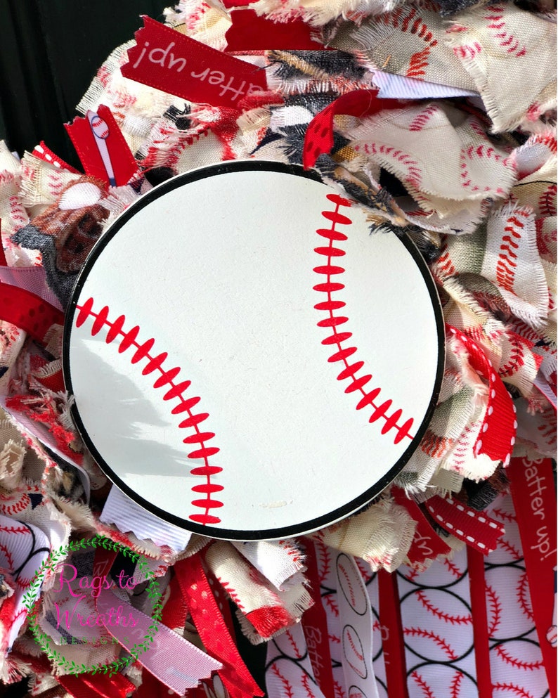Baseball Wreath Fabric Wreath Ribbon Wreath Rag Wreath | Etsy