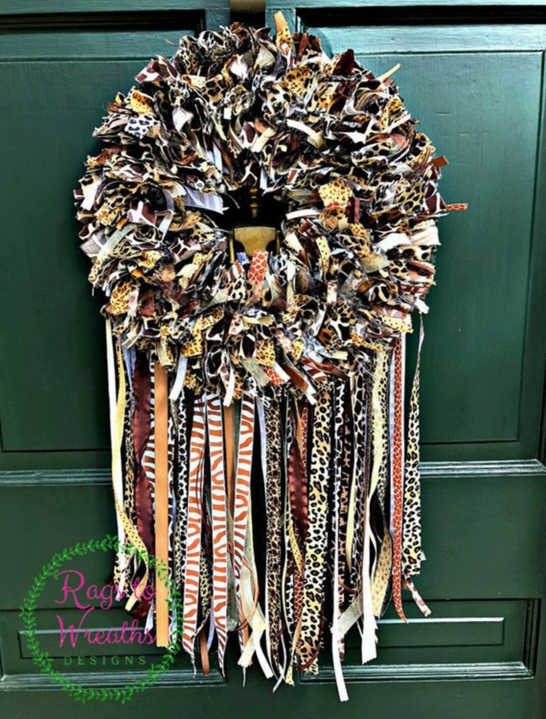 Rag Wreath, Animal Print Wreath, Wild Animal Wreath, Decorative Wreath ...