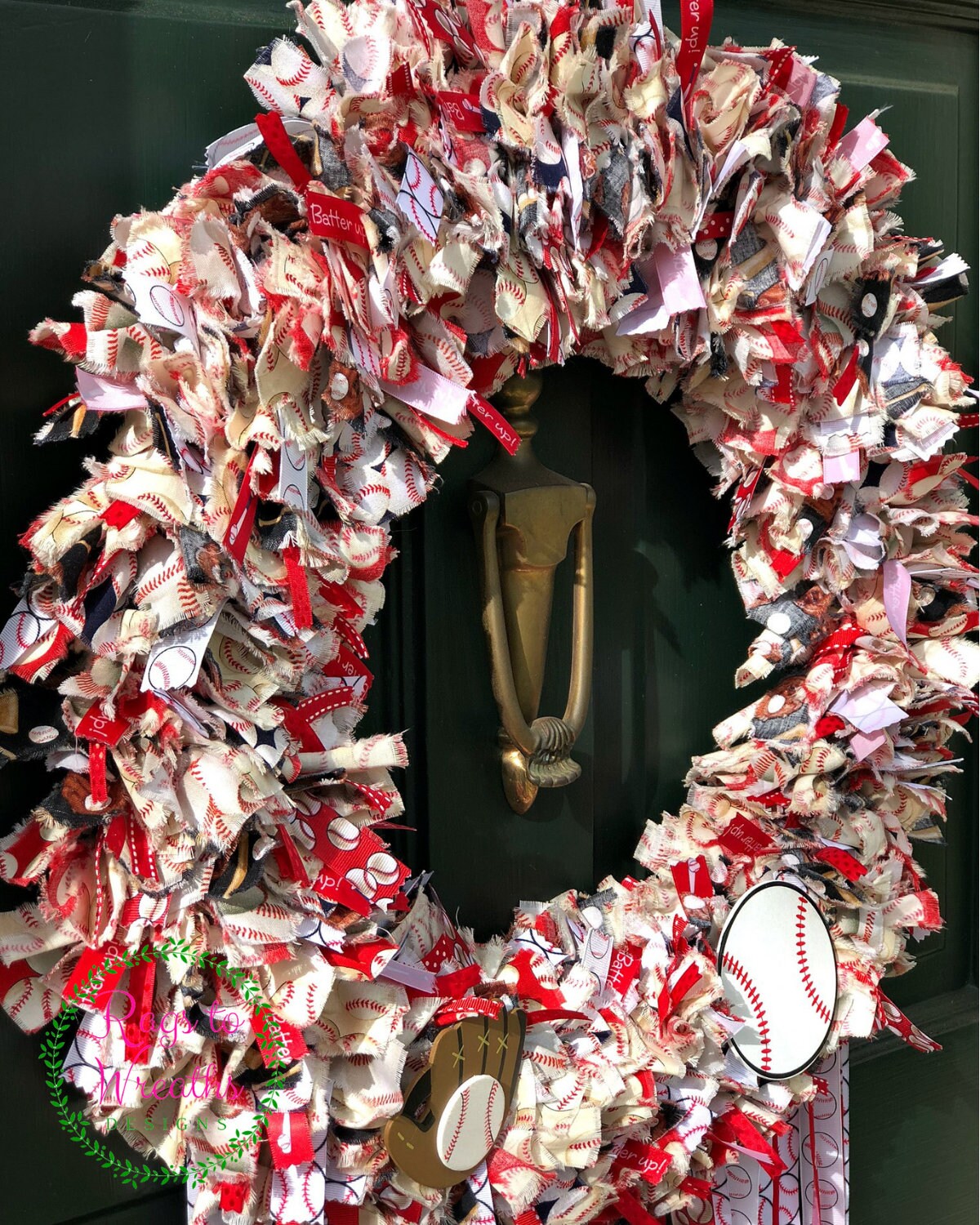 Baseball Wreath Fabric Wreath Ribbon Wreath Rag Wreath | Etsy