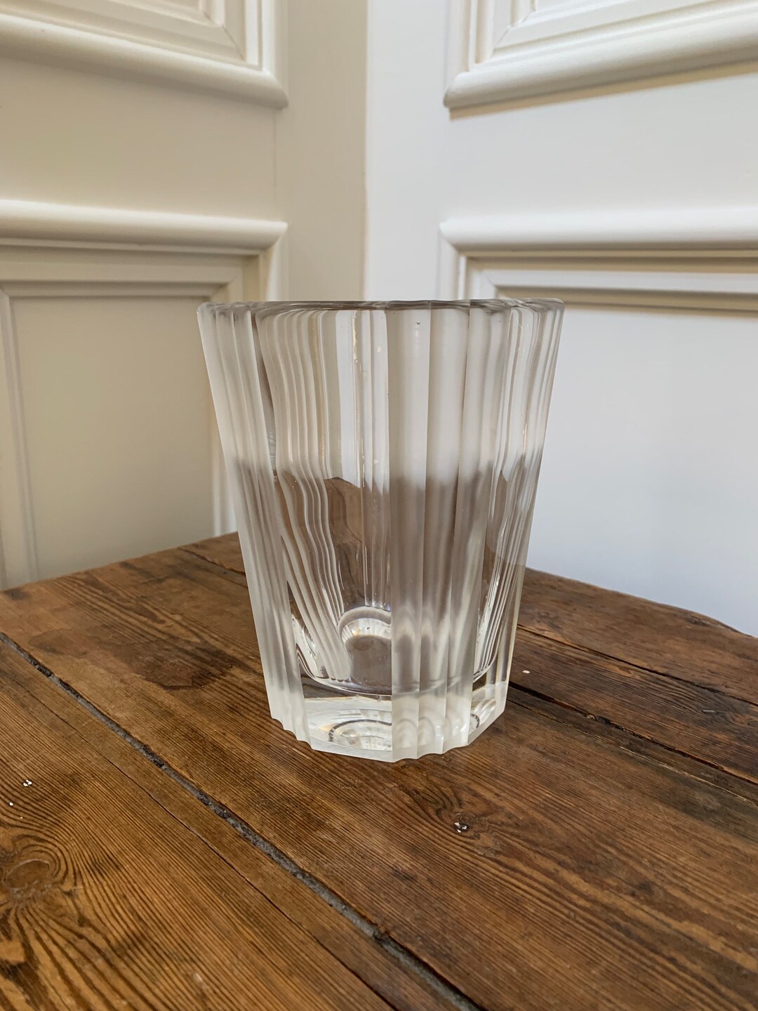 French Art Deco Crystal Vase - Etsy