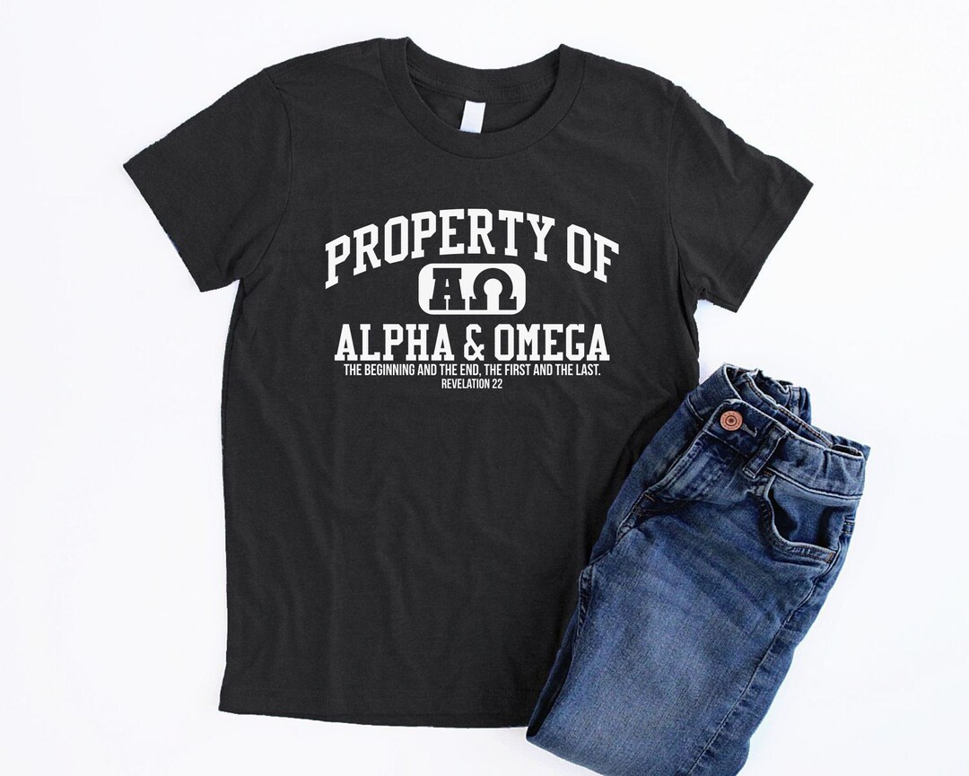 Boys Property of Alpha & Omega Shirt Christian Shirts for Kids Youth ...
