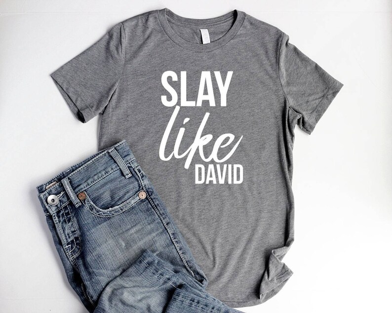 Christian T Shirts for Women Slay Like David Christian Shirts - Etsy