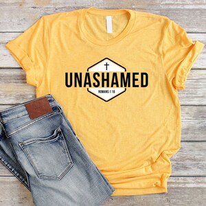 Unashamed Christian T Shirts Men Unisex Romans Bible Verse Shirt for ...