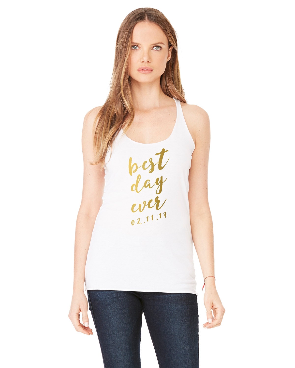 Best Day Ever Racerback Tank Tops for Women Bride Tank Top - Etsy