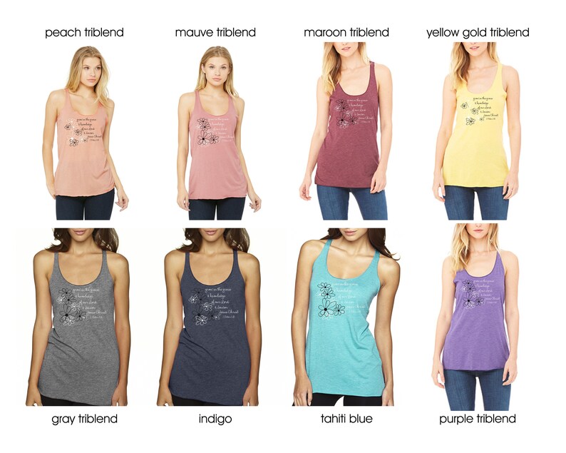 Grow in Grace Tank Christian Tank Tops Women Floral Tank Top | Etsy