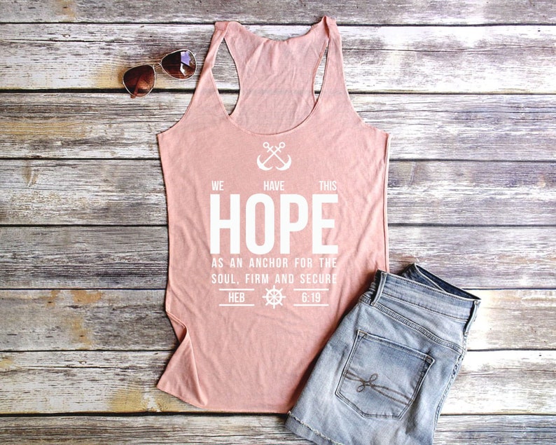 Christian Tank Tops for Women Hope Anchor Tanks Christian - Etsy