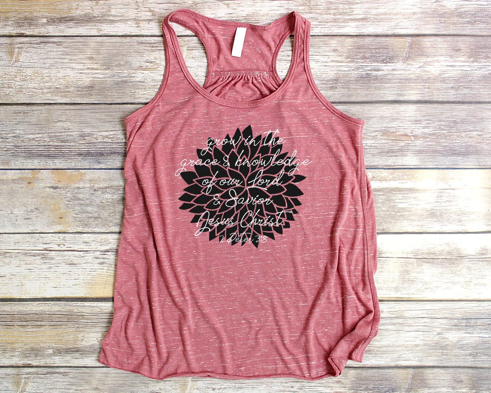 Grow in Grace Tank Christian Tank Tops Women Floral Tank Top | Etsy