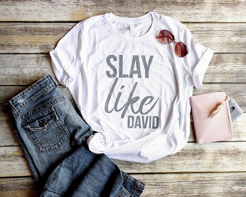 Christian T Shirts for Women Slay Like David Christian Shirts - Etsy