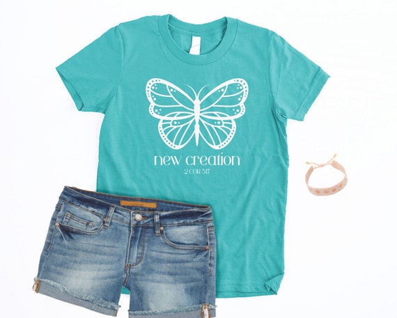 Girls Butterfly Shirt Christian Shirts Youth Bible Verse T - Etsy
