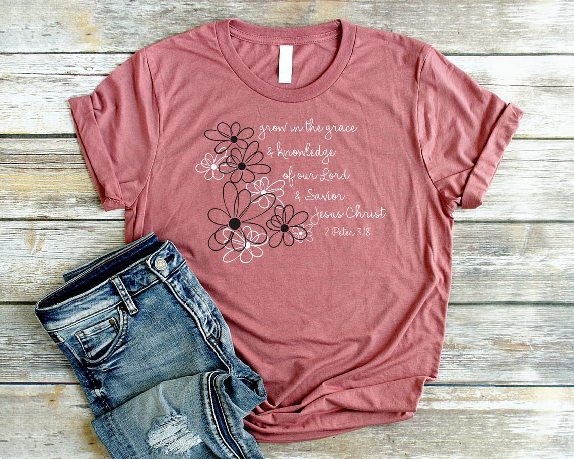 Christian T Shirts for Women Unisex Christian Floral Shirt | Etsy