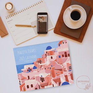 Peaceful Escapes - 2025 Wall Calendar 14" X 11.5" - Monthly Calendar ...