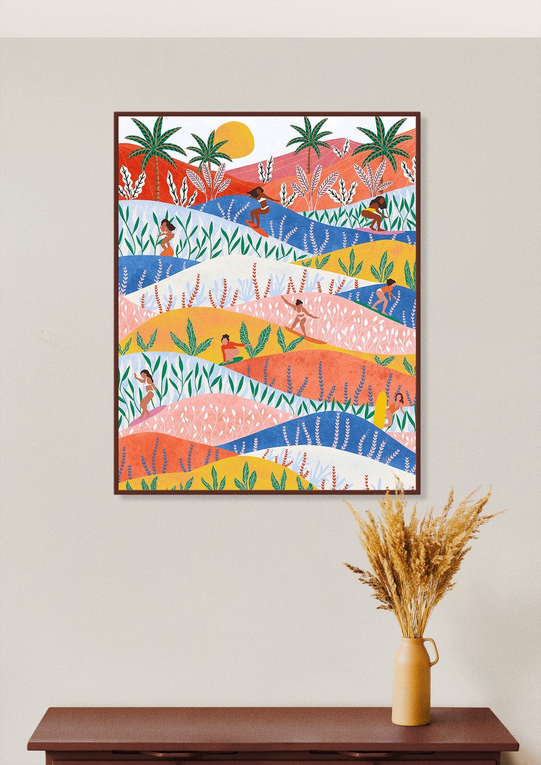 Surfer Girls Diver Art Print Surfer Poster Ocean - Etsy