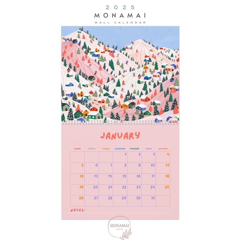 12 Month 2025 Wall Calendar - Etsy