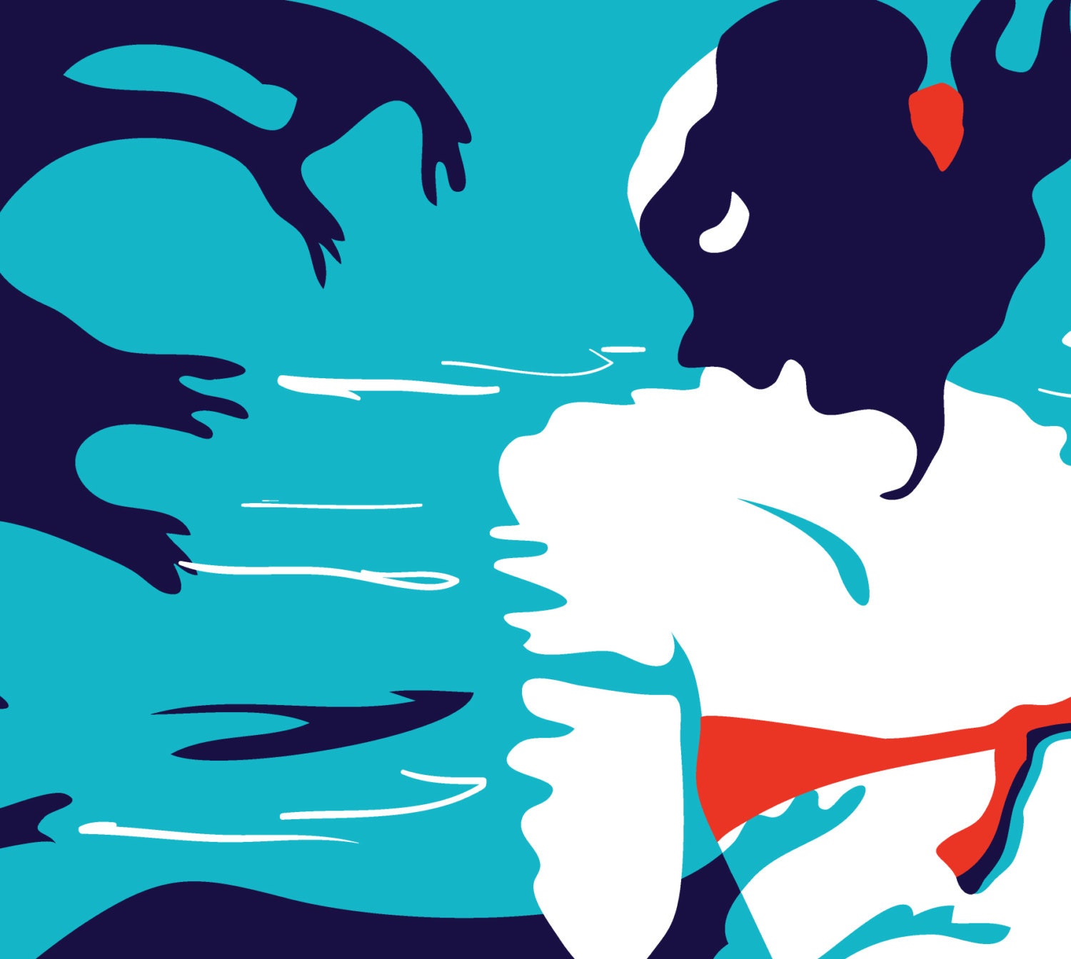 Swimming Pool Digital art illustration print. | Etsy