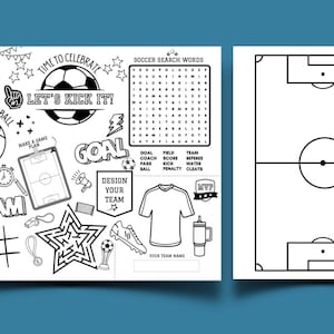 Printable Soccer Theme Party Activity and Coloring Sheet | Soccer Team ...