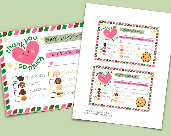 New Updated Design Girl Scout Thank You Cookie Card Tag PDF JPG Instant ...
