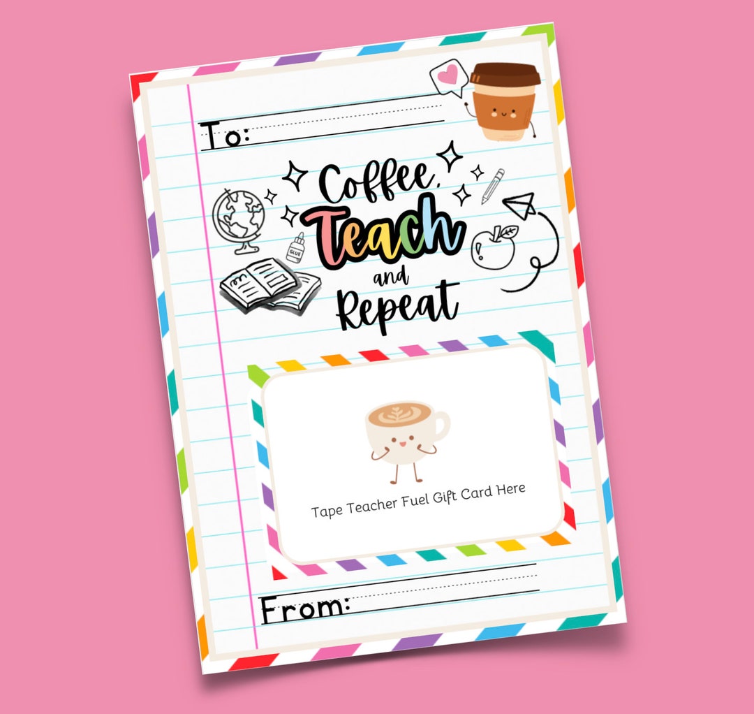 Printable Thank You Teacher Appreciation Week Gift Card | Teacher Card ...
