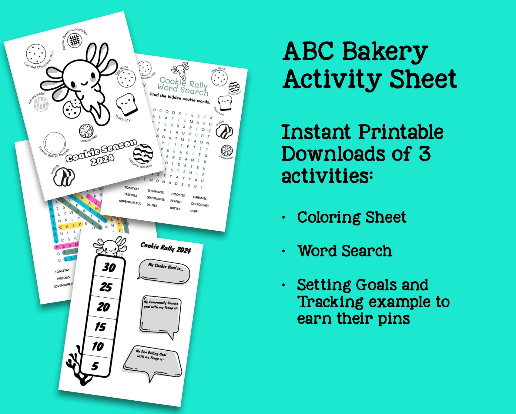 Printable ABC Bakery Girl Scouts Cookie Rally Meeting | Axolotl ...