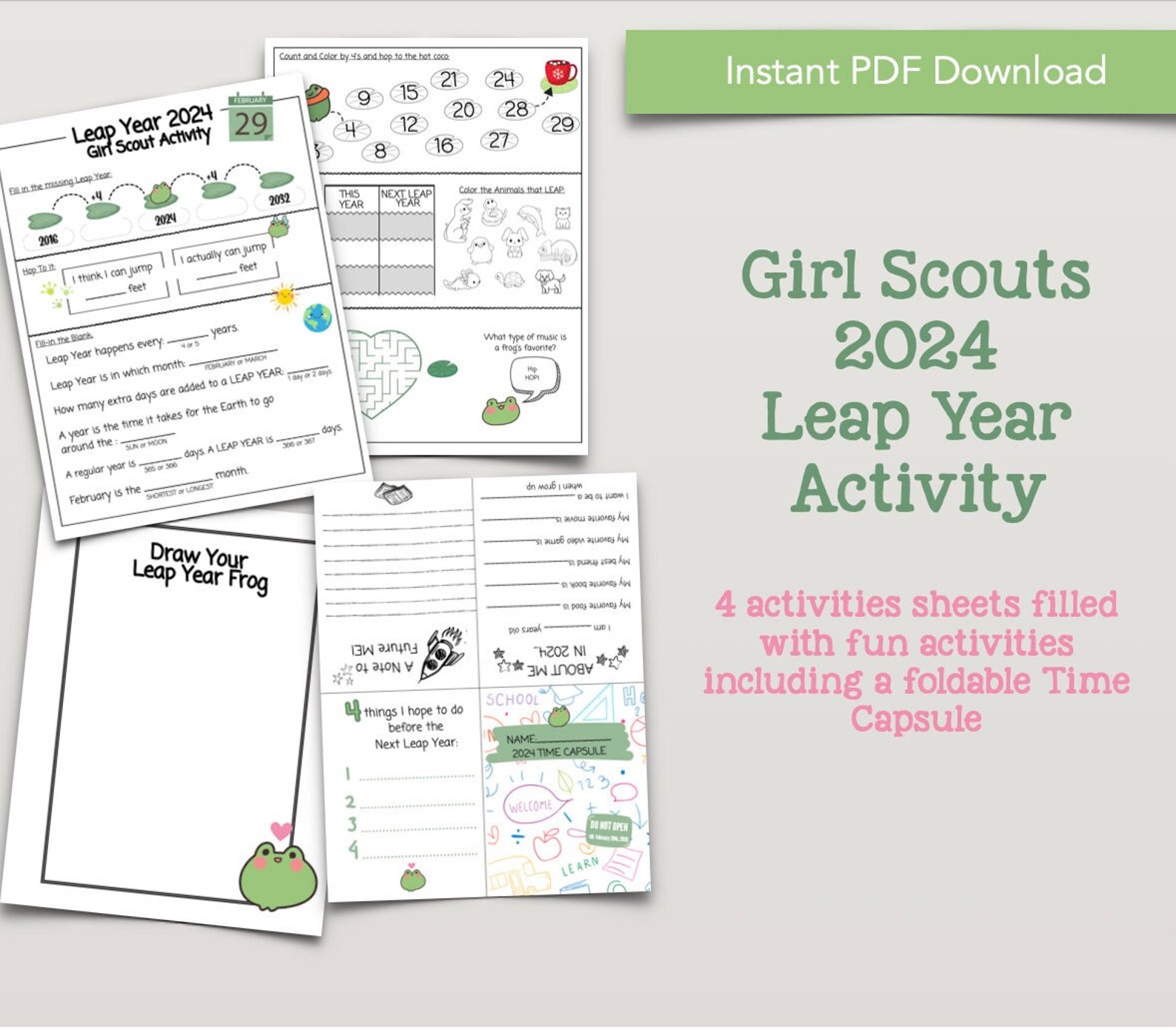 Printable Girl Scouts 2024 Leap Year Activities | Leap Year Fun Patch ...