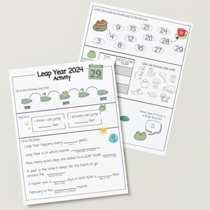 Printable Leap Year Worksheet Activities | 2024 Leap Year Time Capsule ...