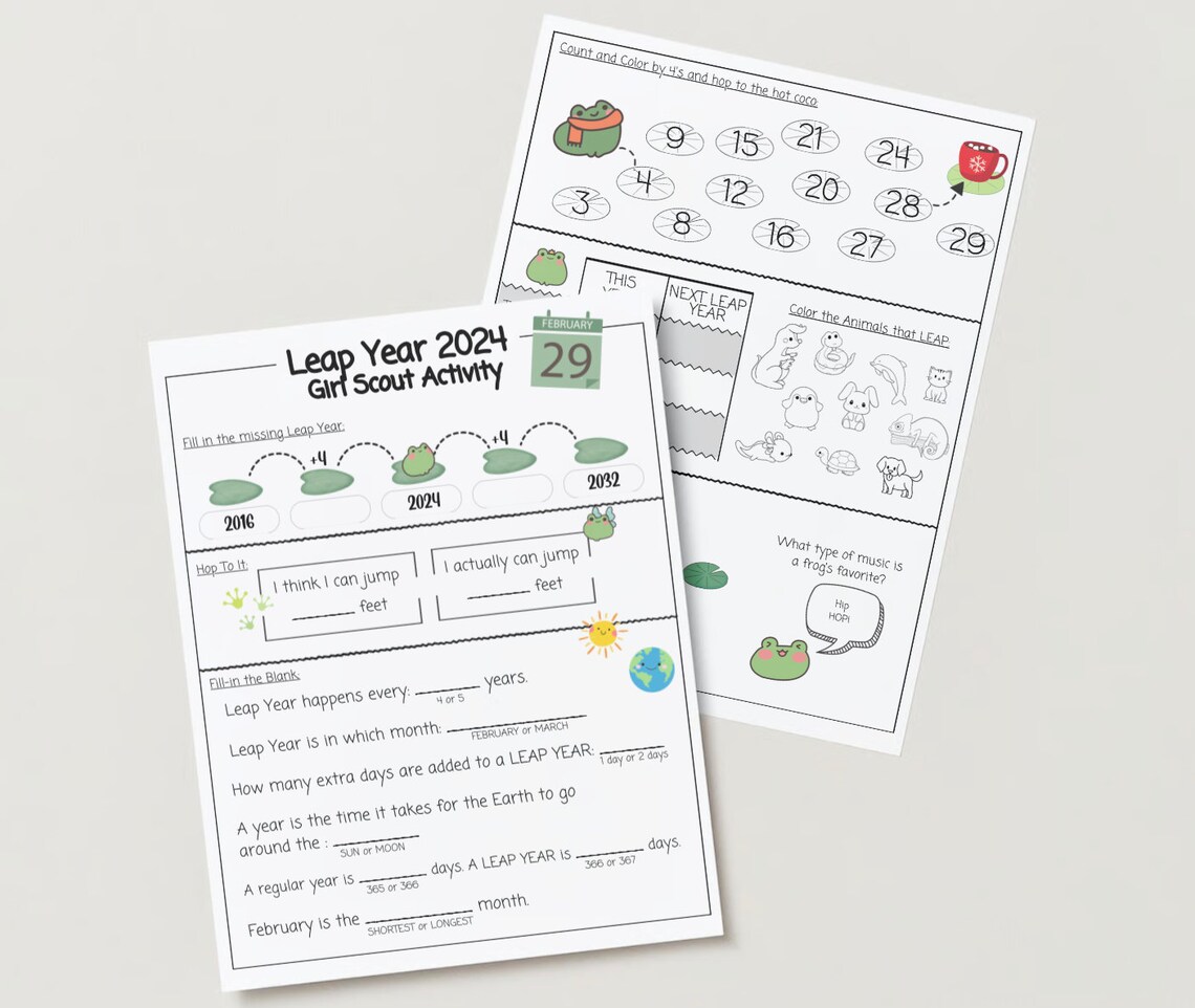 Printable Girl Scouts 2024 Leap Year Activities | Leap Year Fun Patch ...