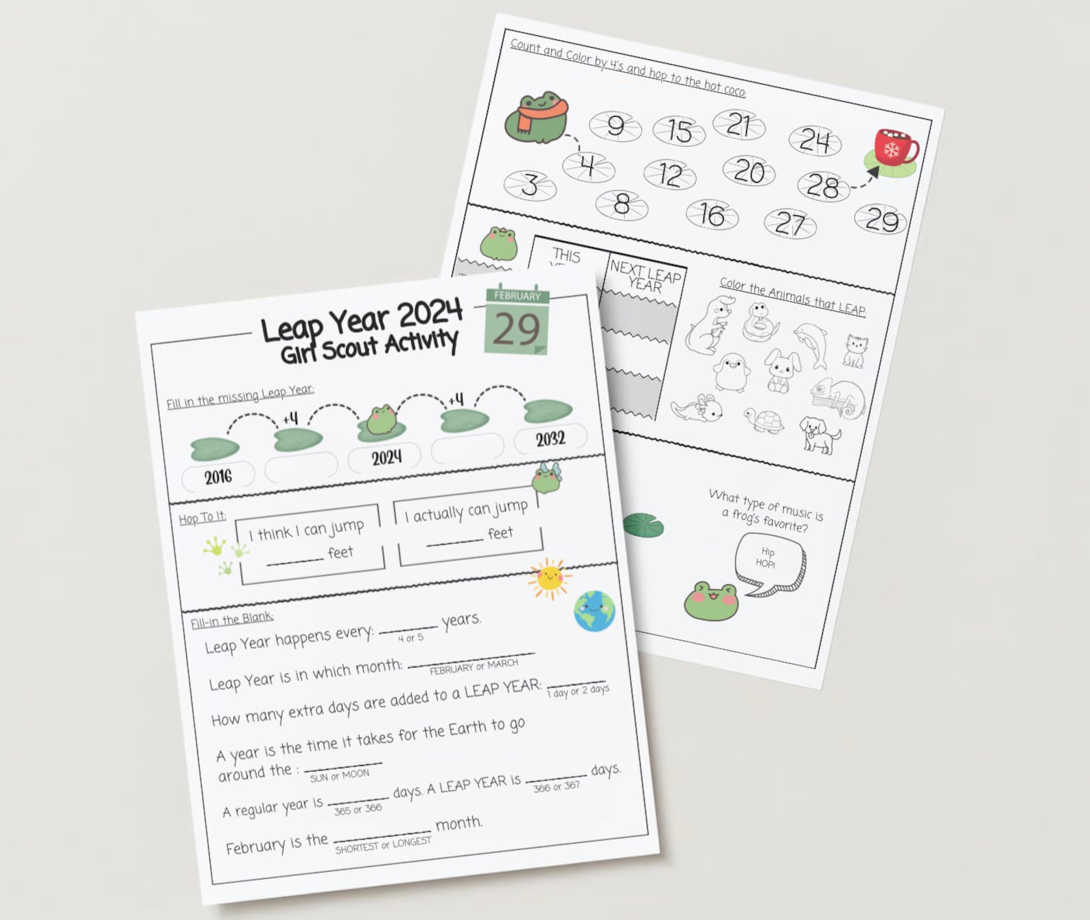 Printable Girl Scouts 2024 Leap Year Activities | Leap Year Fun Patch ...