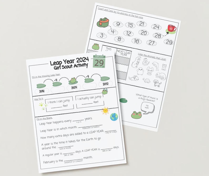 Printable Girl Scouts 2024 Leap Year Activities | Leap Year Fun Patch ...