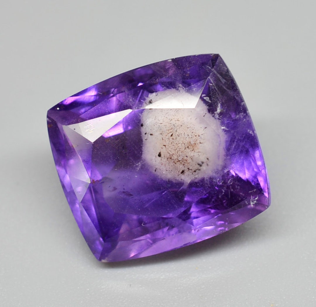 Amethyst With Cristobalite Superb Amethyst Color 8.89 Ct Cushion Cut 13 ...