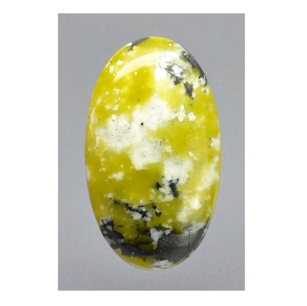Lizardite 64.72cts White Black and Yellow Gemstone Oval - Etsy UK