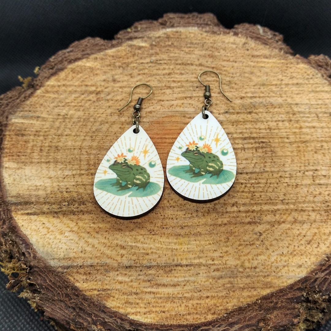 Cute Fairytale Toad Earrings Magic Frog Vintage Style Design Magical ...