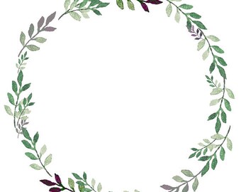 Watercolor Greenery Clipart Frame Leaf Leaves Clipart Vector | Etsy