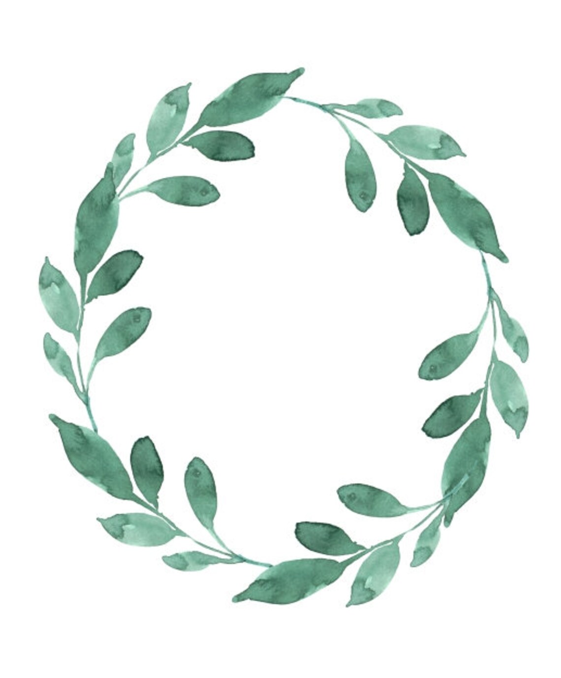 Grün Rahmen Clipart Blattkranz Lorbeer Grün Kranz Aquarell | Etsy