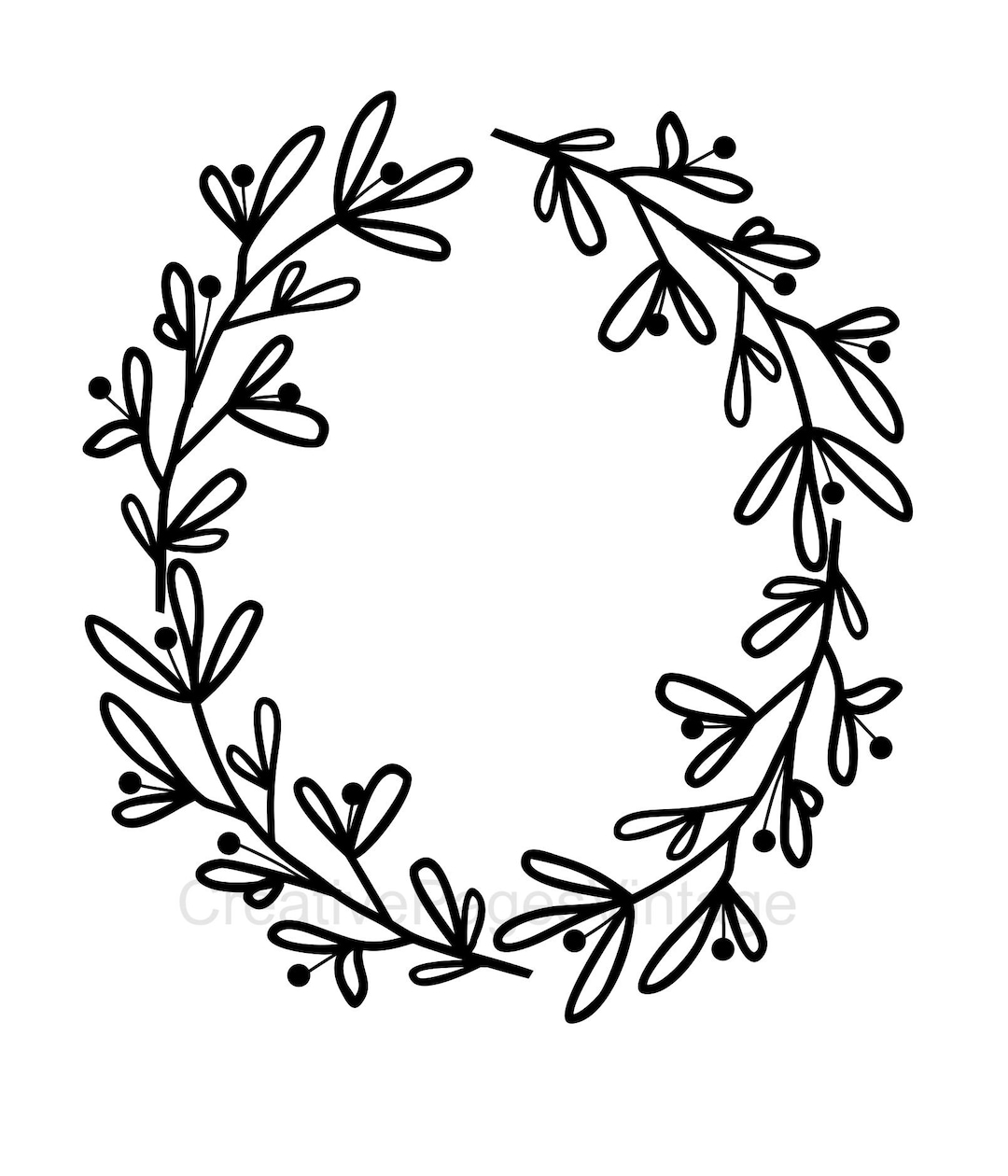 Holly Wreath Christmas Laurel Wreath SVG PNG Clipart Winter Frame - Etsy