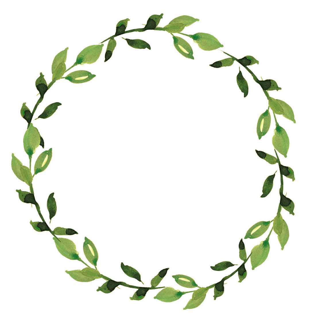 Watercolor Greenery Wreath Clipart Minimalist Wreath Watercolor Frame ...