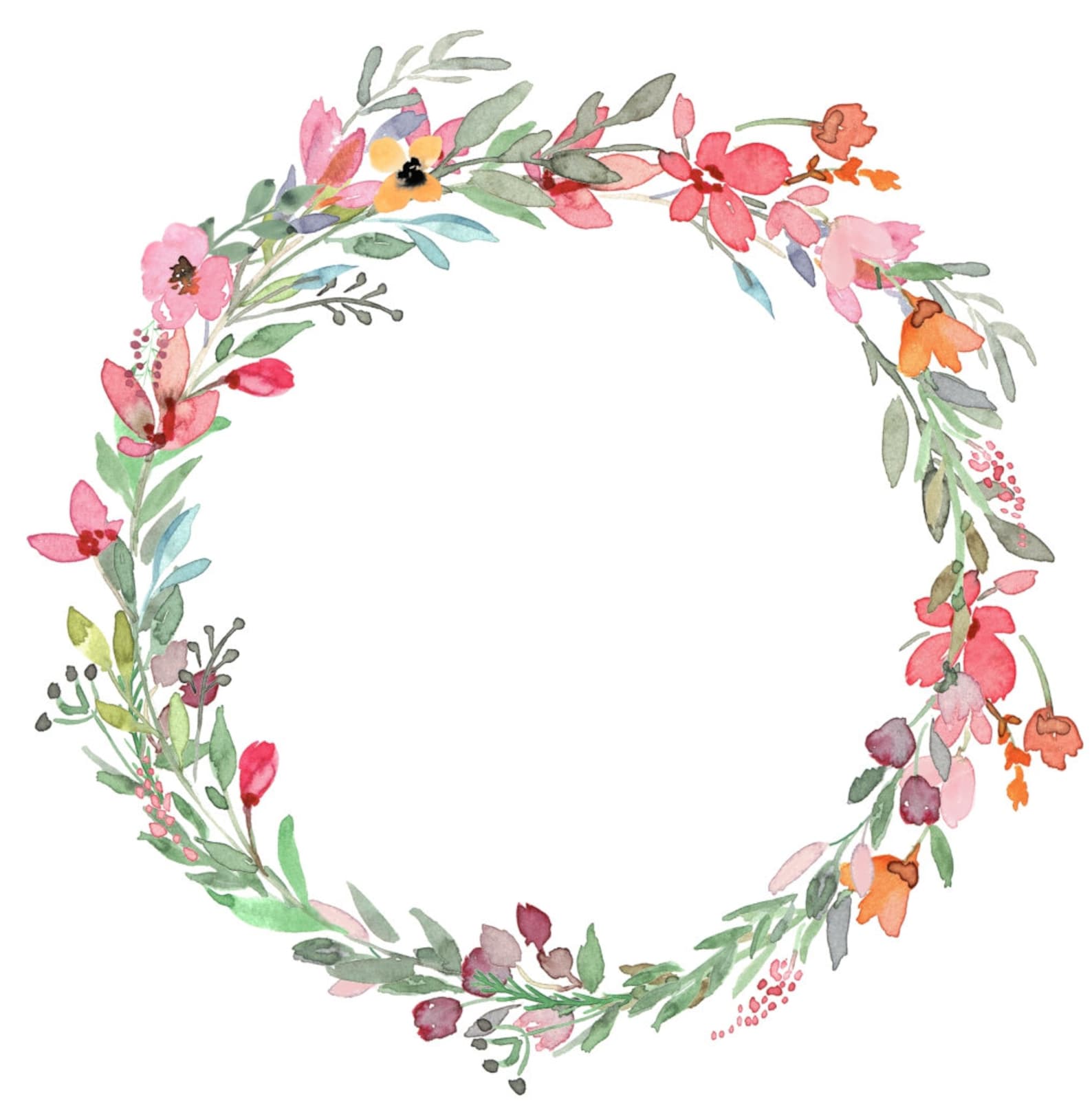Pink Purple Floral Wreath Watercolor Botanical Wreath Baby - Etsy