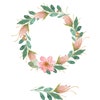 Gray Pink Clipart Watercolor Wreath Watercolor Clipart Minimalist ...