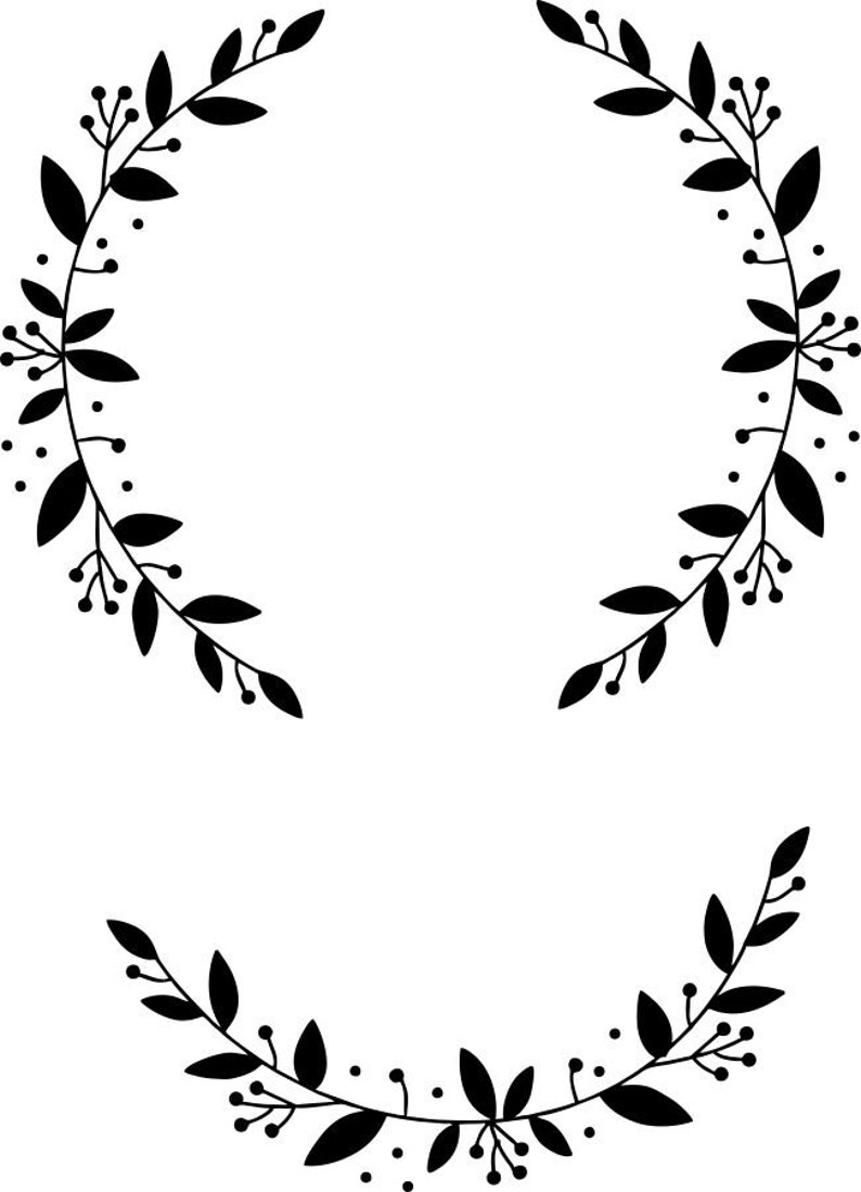 Logo Wreath Leaves Berry Clip Art Black Sprig Branch Leaves Silhouette ...