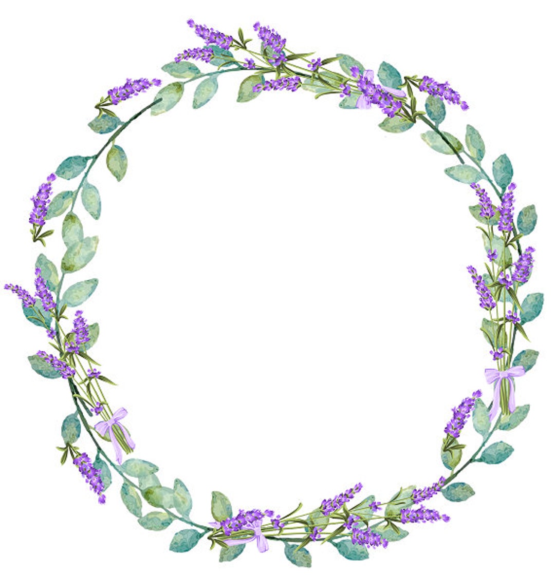 Lavender Clipart Lavender Wreath Purple Wreath Floral Wreath - Etsy