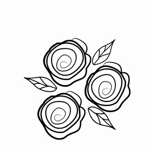 Floral Clipart Roses Trio Illustrations Handdrawn Botanical Graphics ...