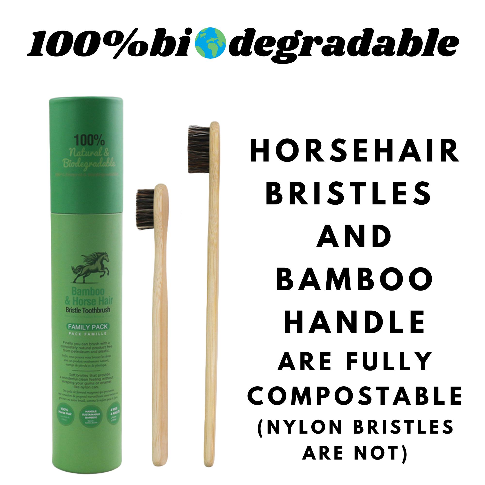 Gaia Guy Bamboo and Horse Hair Bristle Toothbrush 100% Natural ...
