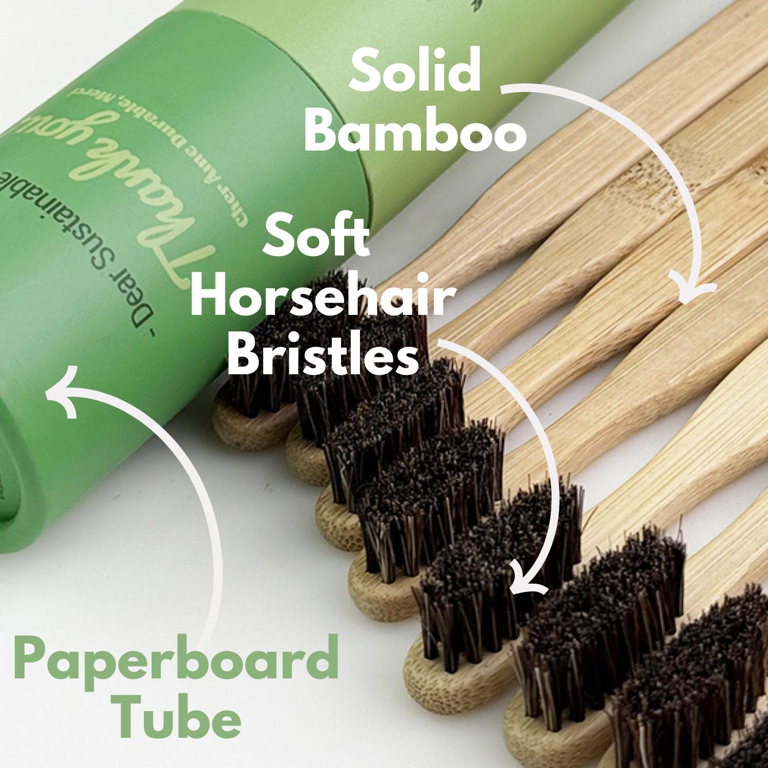 Gaia Guy Bamboo and Horse Hair Bristle Toothbrush 100% Natural ...