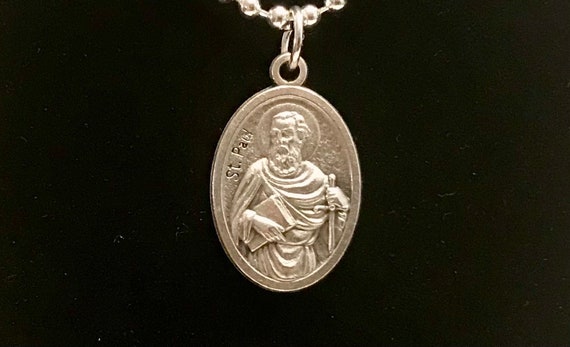St Paul Medal Necklace Saint Paul Necklace | Etsy